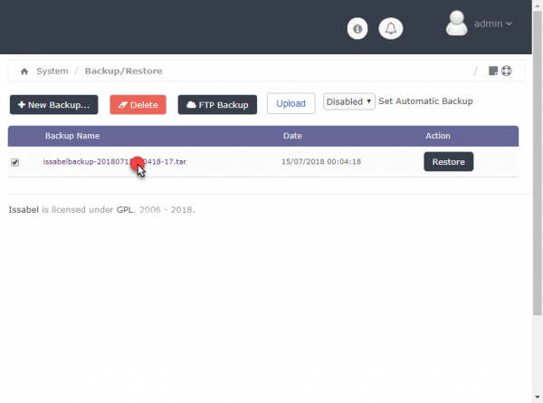 آموزش Backup گرفتن از ایزابل